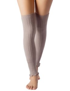 ib-ip women's ballet dancer running aerobics costume stretch leg warmer, size: one size, light grey