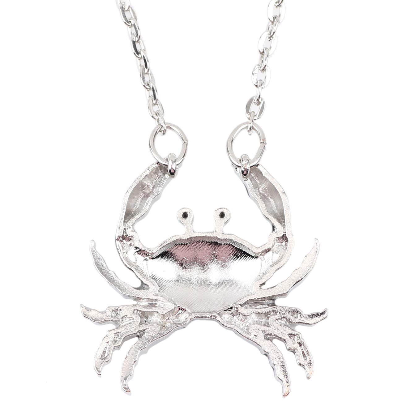 DUOWEI Cute Crab Necklace Pendant Hypoallergenic Jewelry Summer Spring Gifts (Black)