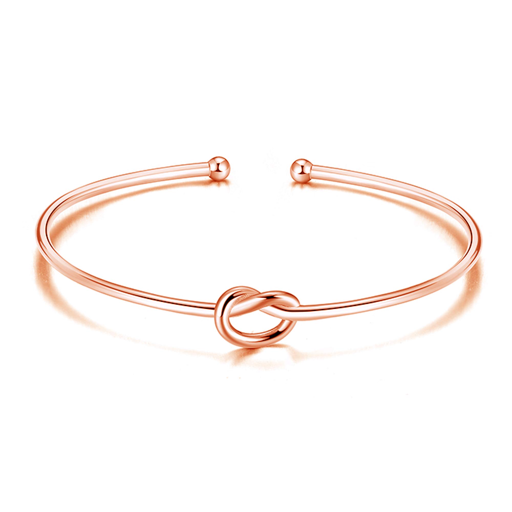 Jewanfix Rose Gold Plated Forever Love Knot Infinity Bracelets for Women Bridesmaid Proposal Wedding Bracelet Jewelry Gift