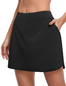 chicho golf skirts for women with pockets mother summer skort sun protection tennis skirt breathable athletic skirts casual housewear swim high waist skorts black medium