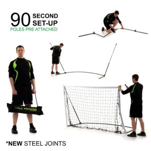 QUICKPLAY Kickster Soccer Goal Range – Ultra Portable Soccer Goal | Quick and Easy Set Up | Includes Soccer Net and Carry Bag | Available in 7 Sizes [Single Goal]