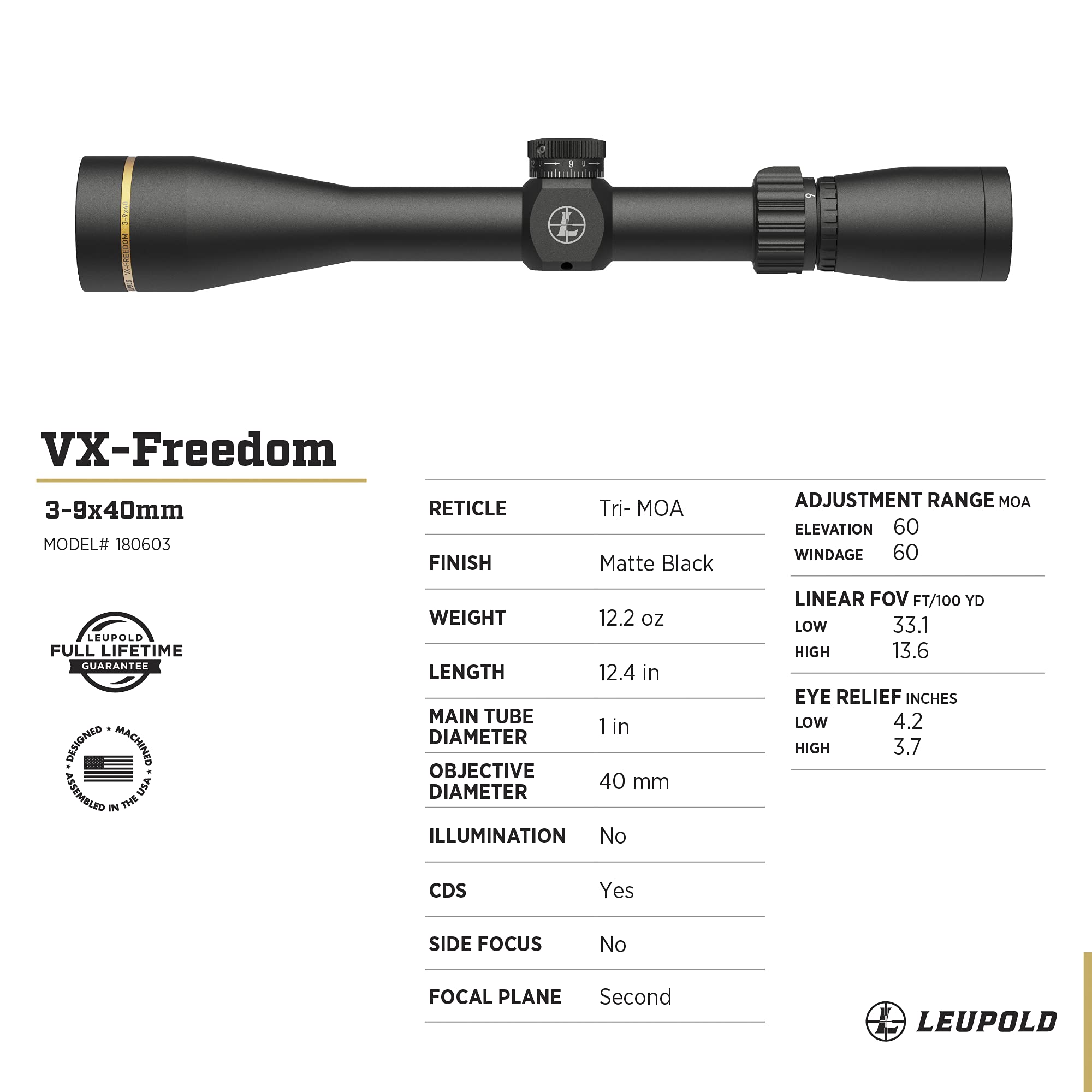 Leupold VX-Freedom 3-9x40mm Riflescope