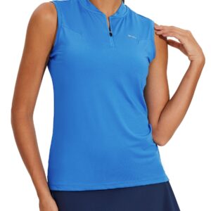 Willit Women's Sleeveless Golf Shirts Polo Tennis Tank UPF 50+ Lightweight Quick Dry Athletic Shirts Brilliant Blue S