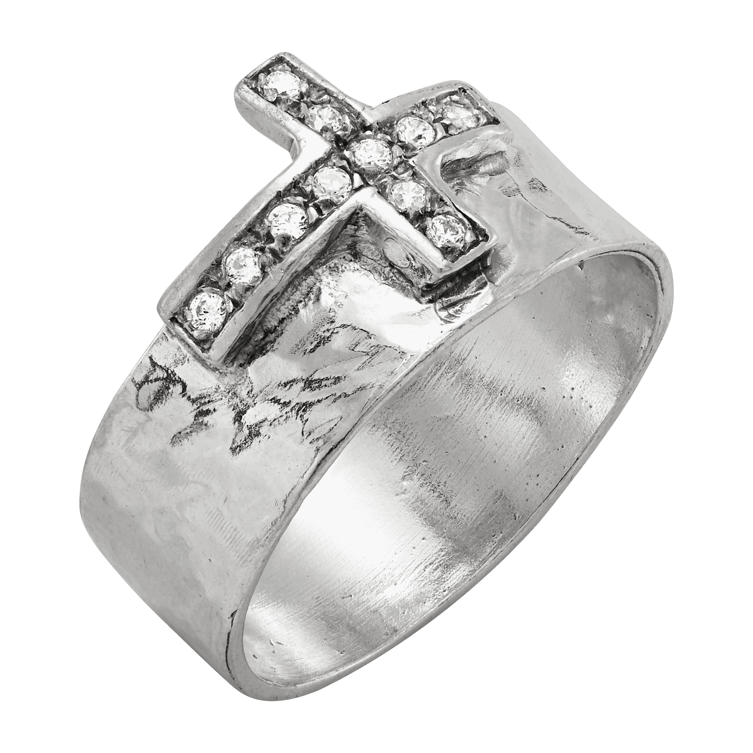 Silpada 'Epistle' Cubic Zirconia Cross Ring in Sterling Silver, Size 7, Size 7