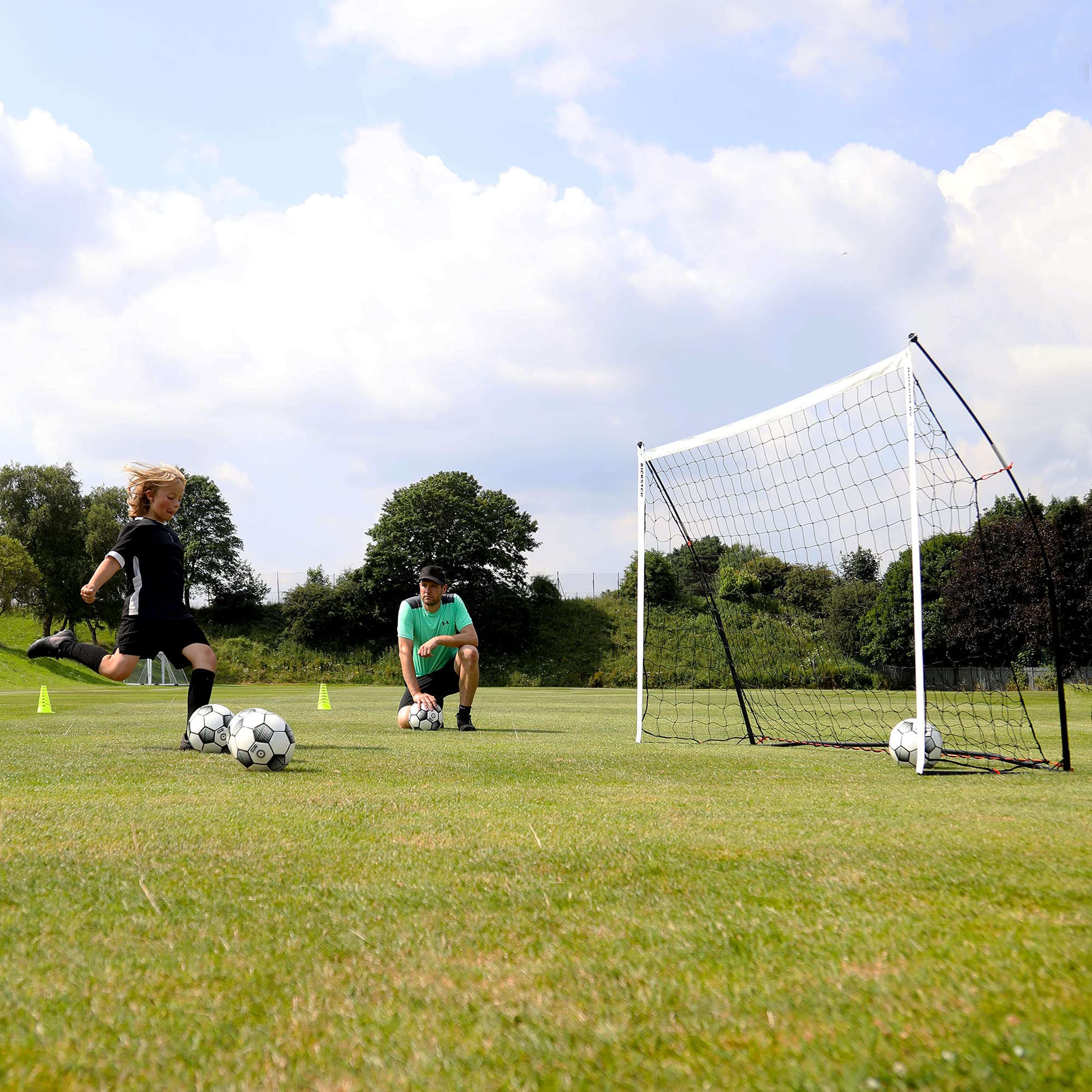 QUICKPLAY Kickster Soccer Goal Range – Ultra Portable Soccer Goal | Quick and Easy Set Up | Includes Soccer Net and Carry Bag | Available in 7 Sizes [Single Goal]