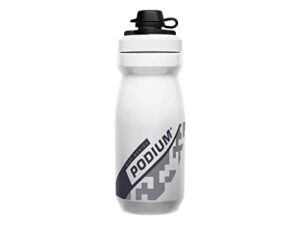 camelbak podium dirt series mountain bike water bottle 21oz, white