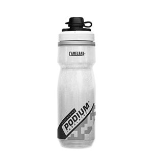 camelbak podium dirt series chill insulated mountain bike water bottle 21oz, white