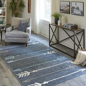 Unique Loom Autumn Collection Area Rug - Arrow (2' x 3' 1" Rectangle, Navy Blue/ Gray)