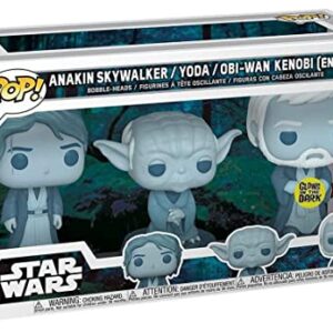 Funko Pop! Star Wars: Across The Galaxy - Force Ghost 3 Pack, Anakin, Yoda, OBI-Wan, Amazon Exclusive