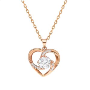 absent design love heart necklaces jewelry for women | heart pendant necklace | necklaces for teen girls in rose gold color | perfect for her - gifts for teenage girls with jewelry box.