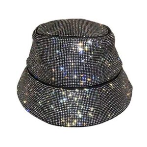 crystal rhinestone bucket hat bling bling hat hip hop rainbow caps headwea