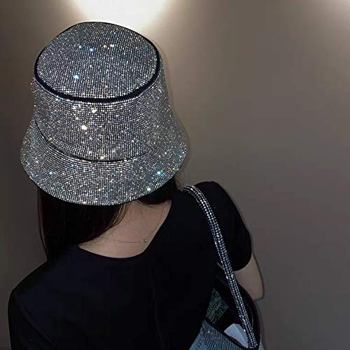 Crystal Rhinestone Bucket Hat Bling Bling Hat Hip Hop Rainbow Caps Headwea