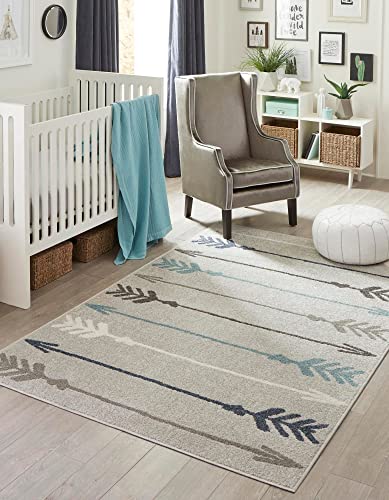 Unique Loom Autumn Collection Area Rug - Arrow (2' x 3' 1" Rectangle, Light Gray/ Black)