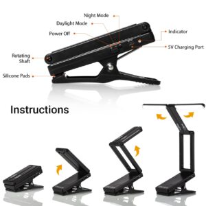 CAHAYA Music Stand Light Clip on Rechargeable with USB Book Lamp Foldable for Piano Guitar Player Keyboard Orchestra CY0240