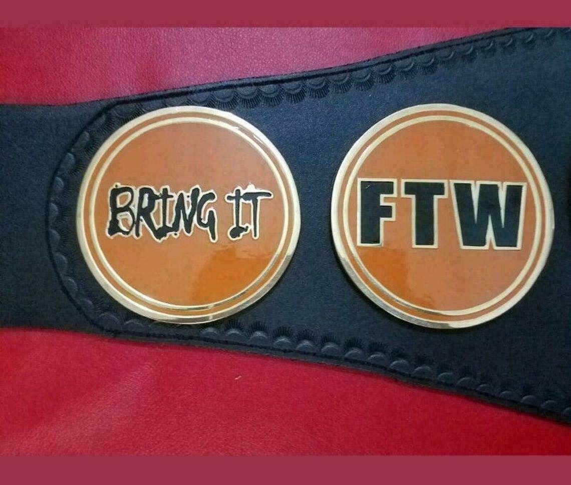 Maxan TAZ FTW Heavyweight Championship Belt Adult Size Genuine Leather Replica 2mm Black Large