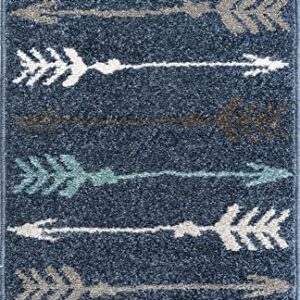 Unique Loom Autumn Collection Area Rug - Arrow (2' x 3' 1" Rectangle, Navy Blue/ Gray)