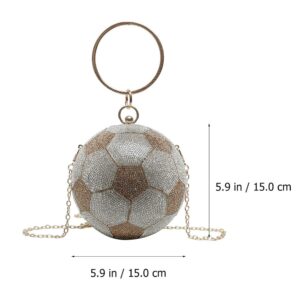 Evening Bag for Women Round Soccer Ball Football Shaped Purse Crossbody Dazzling Handle