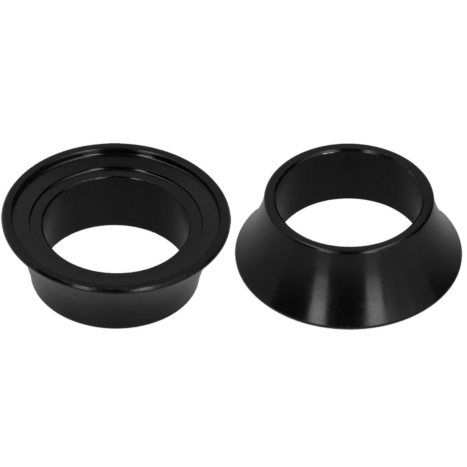 2Pcs Bike Headsets Taper Washer CNC Aluminium Alloy Taper Washer Bike Front Fork Conical Stem Spacers for Road Mountain Bike(Black)