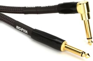 boss bic-p10a premium angled-to-straight instrument cable - 10-foot