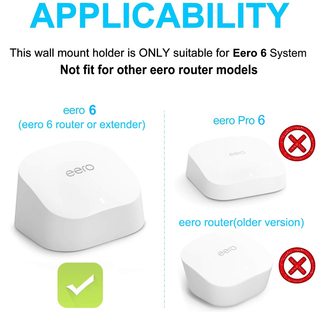 Outlet Wall Mount Only for eero 6 & eero 6+ mesh Wi-Fi System, No Messy Wires & Space Saving Outlet Mount Holder for eero 6 Extender (1 Pack)