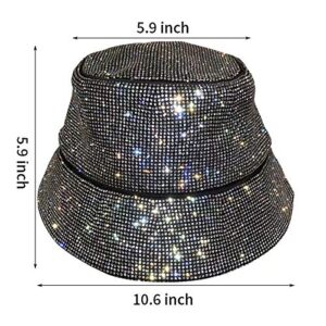 Crystal Rhinestone Bucket Hat Bling Bling Hat Hip Hop Rainbow Caps Headwea