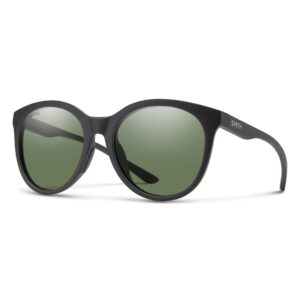 smith bayside lifestyle sunglasses - matte black | chromapop polarized gray green