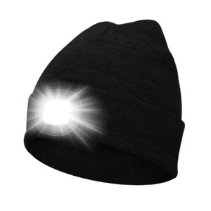 beanie hat with light unisex led beanie hat with light usb rechargeable running hat alpine cap gift for men and women teens