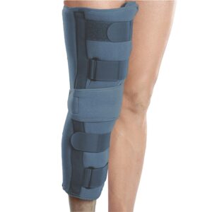 wonder care knee immobilizer brace for knee support for dislocation injuries ligament tear wraparound knee stabilizer splint for men & women (19” long) grey-small