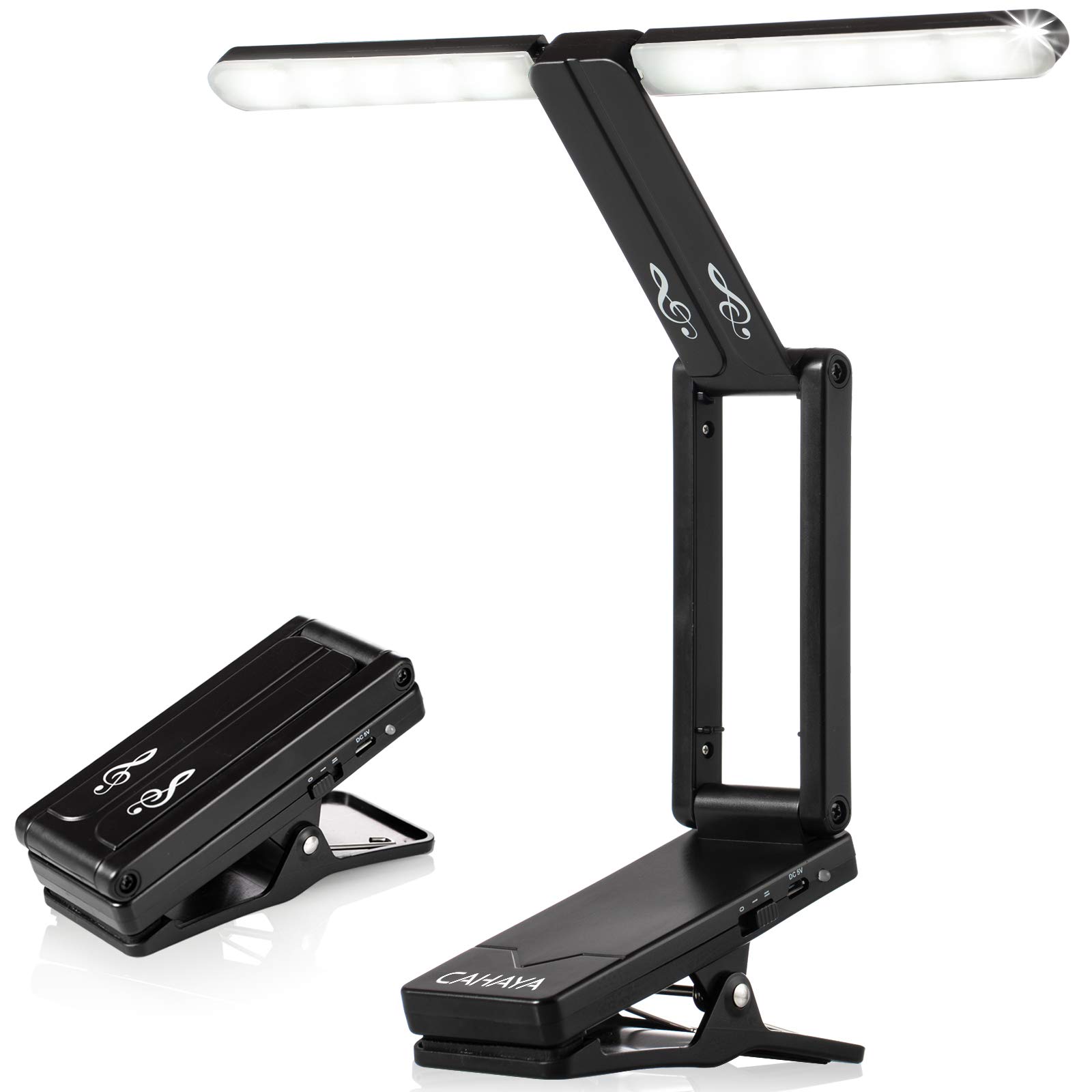 CAHAYA Music Stand Light Clip on Rechargeable with USB Book Lamp Foldable for Piano Guitar Player Keyboard Orchestra CY0240