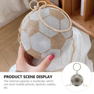 Evening Bag for Women Round Soccer Ball Football Shaped Purse Crossbody Dazzling Handle