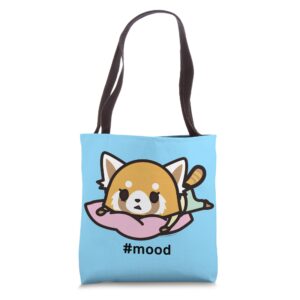 aggretsuko hashtag mood tote bag