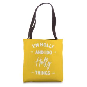 cute holly things personalized name gifts tote bag