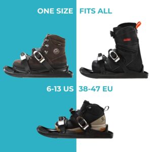 Snowfeet Basic - Mini Short Ski Skates for Snow | Skis for Winter Shoes | Short Snowskates Snowblades Skiboards | The Real Original