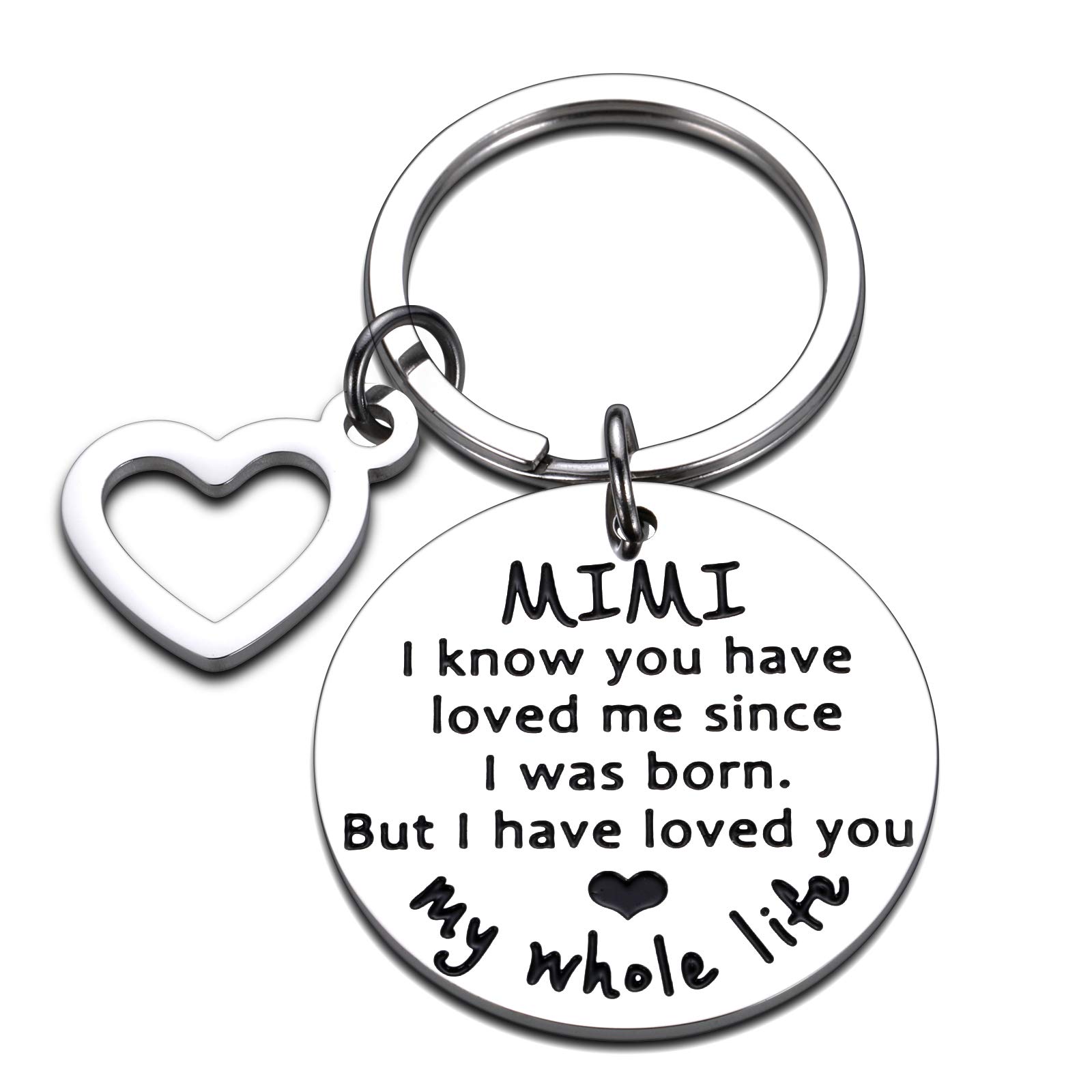 ARKUKU Keychain for Grandma - Mother's Day, Birthday, Christmas Gifts for Grandmother, Nana, Mimi from Granddaughter, Grandson - Silver