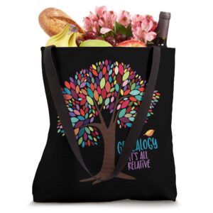 Genealogy, It's All Relative Shirt, funny family genealogist Tote Bag