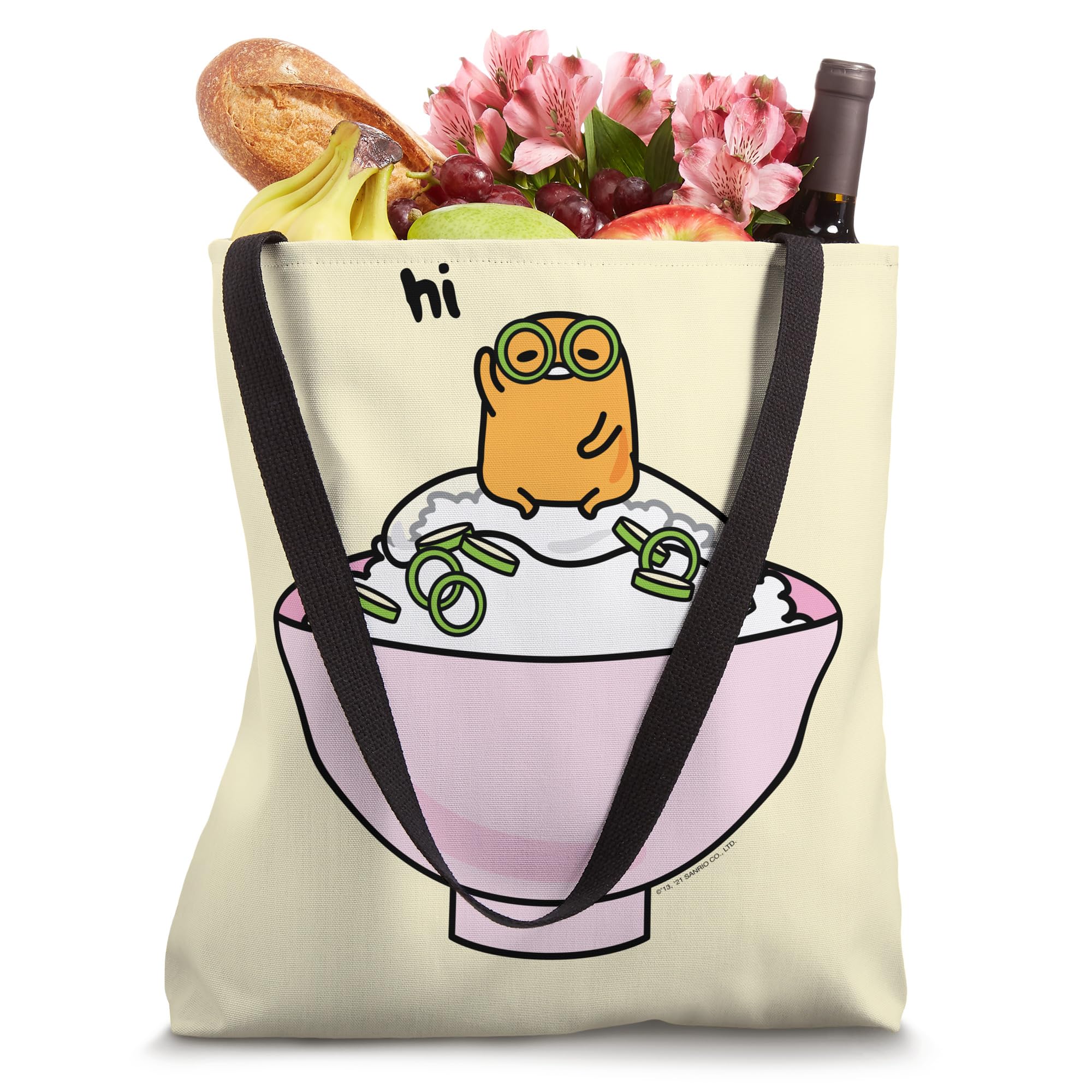 Gudetama Green Onion Glasses Tote Bag