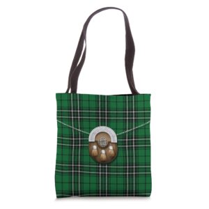 scottish clan maclean hunting tartan plaid with sporran tote bag