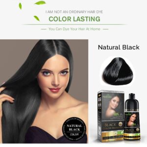 Herbishh Hair Color Shampoo for Gray Hair – Magic Hair Dye Shampoo – Colors Hair in Minutes–Long Lasting–500 Ml–3-In-1 Hair Color–Ammonia-Free (Black)