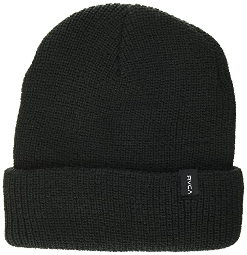 RVCA mens Knit Beanie Hat, Rvca Beanie/Black, One Size US