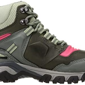 KEEN Women's Ridge Flex Mid Height Waterproof Hiking Boots, Castor Grey/Dubarry, 9