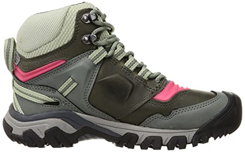 KEEN Women's Ridge Flex Mid Height Waterproof Hiking Boots, Castor Grey/Dubarry, 9