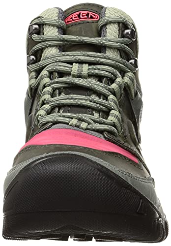 KEEN Women's Ridge Flex Mid Height Waterproof Hiking Boots, Castor Grey/Dubarry, 9