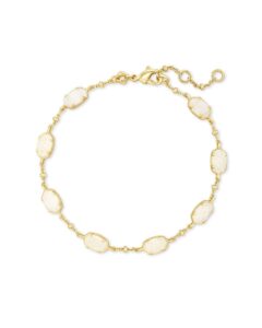 kendra scott emilie link bracelet for women, fashion jewelry, 14k gold-plated, iridescent drusy