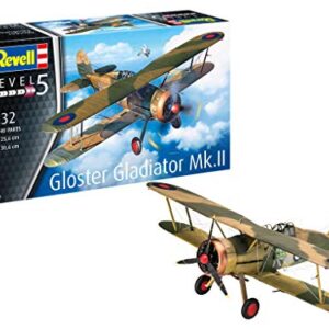 Revell 03846 Gloster Gladiator Mk. II, Flugzeugmodell 1:32, 26,2 cm Model Kit, Unvarnished