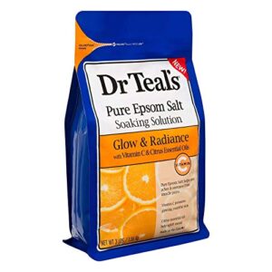 Dr Teal's Pure Epsom Salt Bath Variety Gift Set (2 Pack, 3lb Ea.) - Relax & Relief Eucalyptus & Spearmint, Glow & Radiance Vitamin C & Citrus - Essential Oils Soothe The Mind, Alleviated Daily Stress