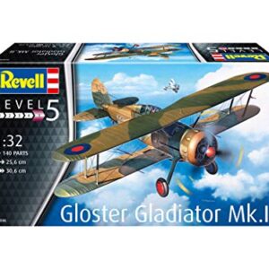 Revell 03846 Gloster Gladiator Mk. II, Flugzeugmodell 1:32, 26,2 cm Model Kit, Unvarnished