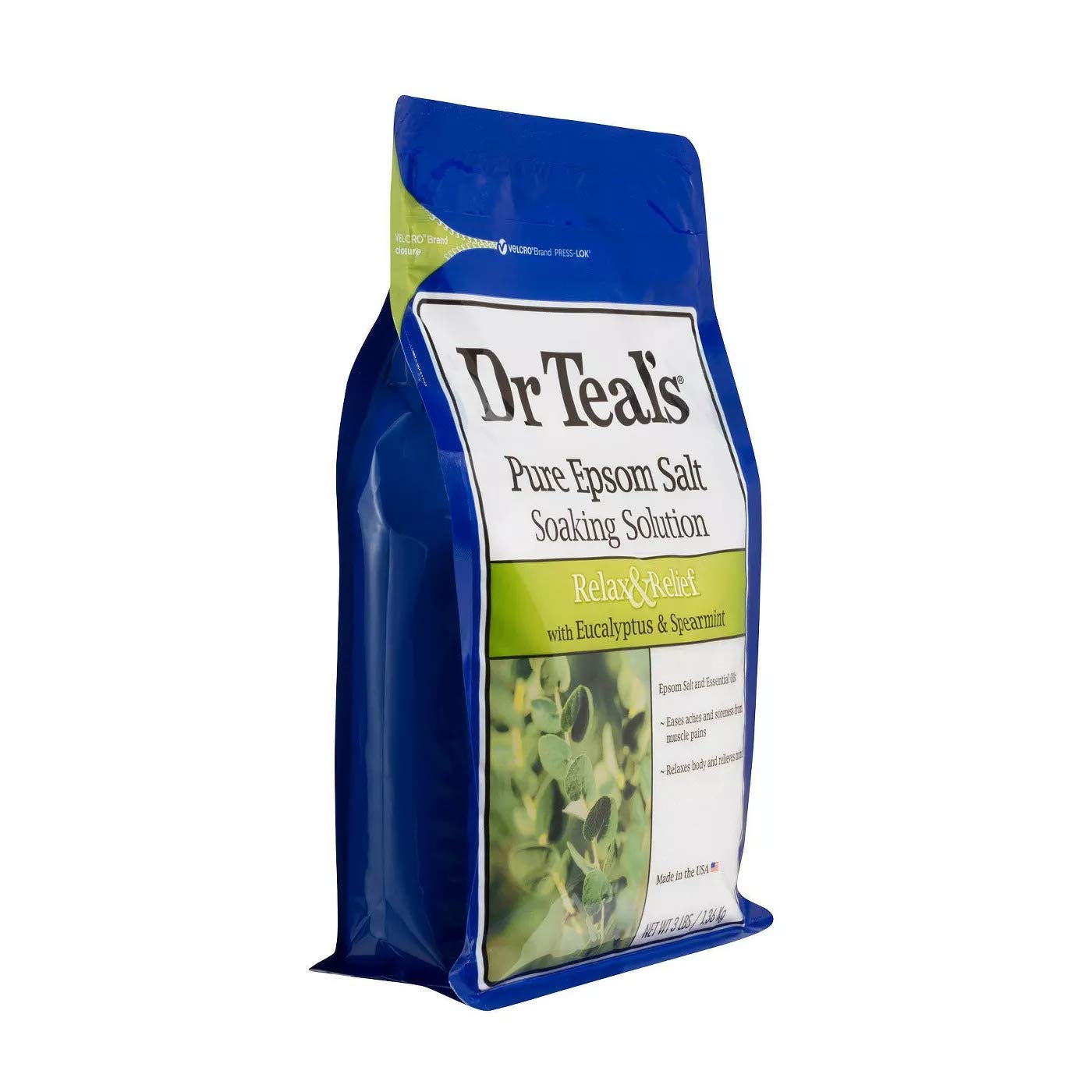 Dr Teal's Epsom Salt Bath Combo Pack (6 lbs Total), Relax & Relief with Eucalyptus & Spearmint, and Hemp Seed Oil