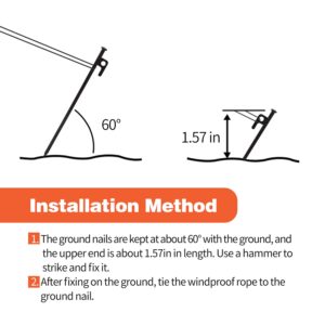 8/10/12/16in Tent Stakes and Hammer Set, 8pcs Heavy Duty Forged Steel Tent Stakes + Camping Hammer + Storage Pouch, Available in Rocky Place(8pcs 10in Stakes and Hammer)