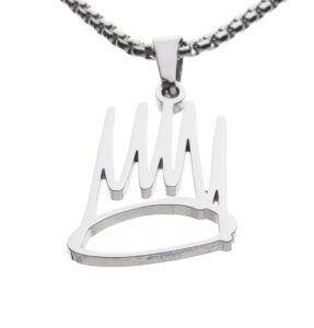 ridetoxjx crown pendant chain necklace (silver)