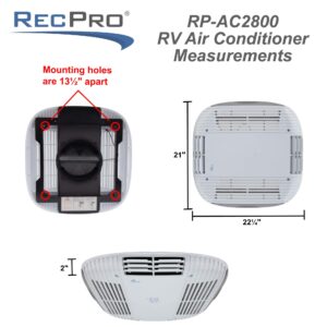 RecPro RV Air Conditioner Low Profile 9.5K Non-Ducted | Optional Heat Pump | Quiet AC | Cooling Only | RV AC Unit | Camper Air Conditioner (Do Not Include Heat Pump, White)